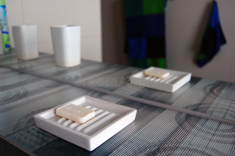 Soap on a Shelf in a Bathroom Stock Photo - Image of cleanness, shelf ...