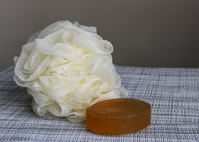 Soap and sponge. stock photo. Image of soaps, shower - 143640446
