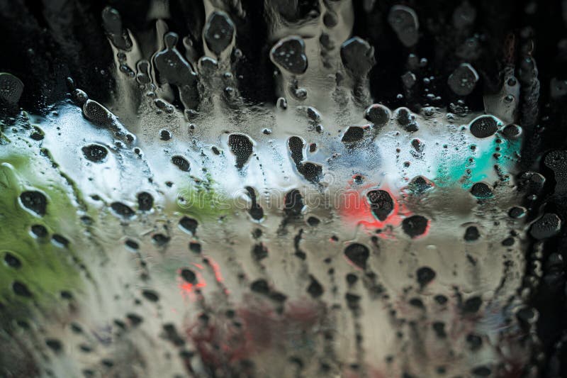 Soap Sud Wave Pattern on Car Windshield Stock Image - Image of land ...