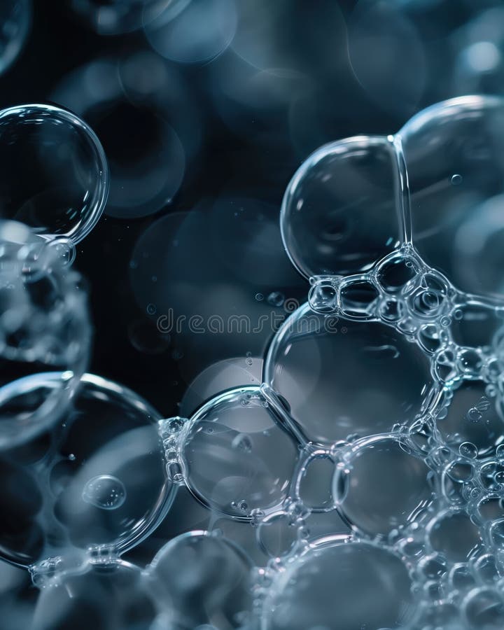 Macro Foam Bubbles of Cleansing or Moisturizer or Toning or Exfoliating ...