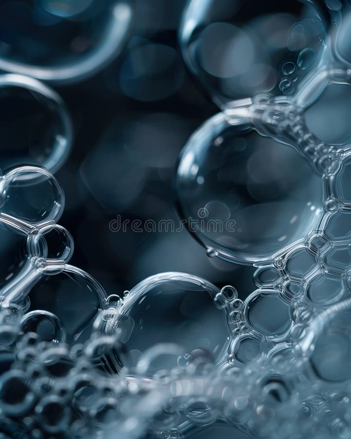 Macro Foam Bubbles of Cleansing or Moisturizer or Toning or Exfoliating ...