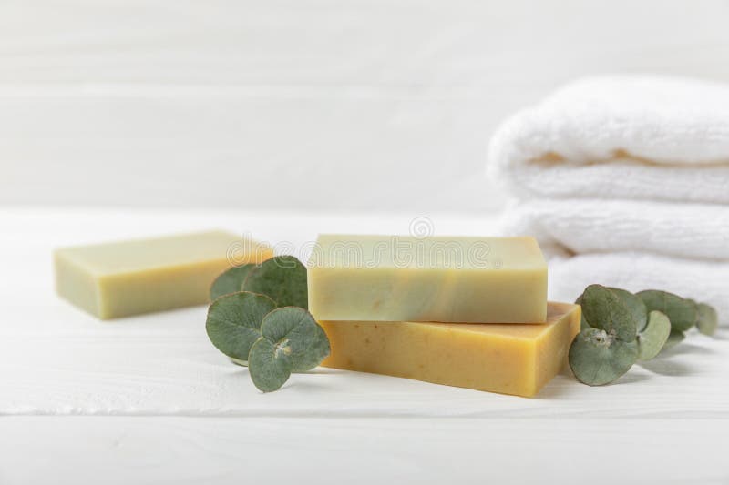 Soap on a Texture Background. Stock Image - Image of organic, plant ...