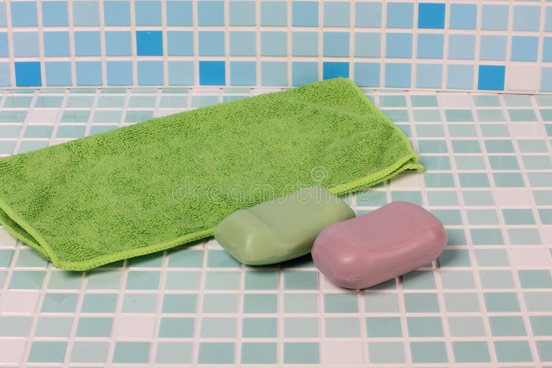 Soap on tile one stock image. Image of medicine, hygiene - 110361007