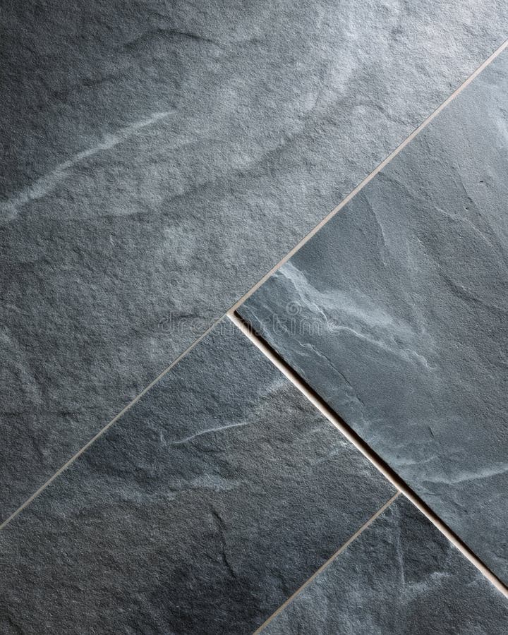 Soapstone Tile in Dark Grey with Rough Honed Texture Arranged in Offset ...