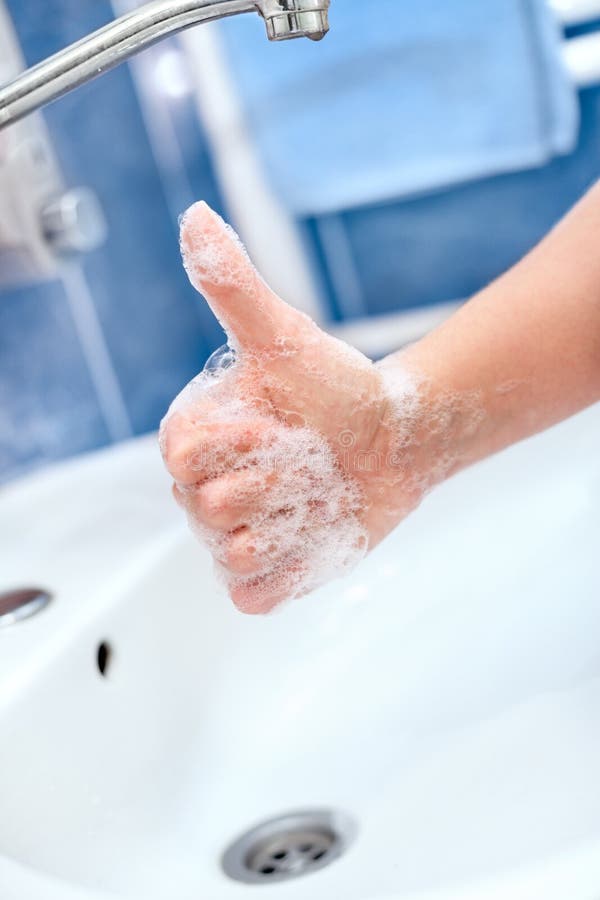 Female Soapy Hands With Cleaning Brush Stock Image - Image of cleaning ...