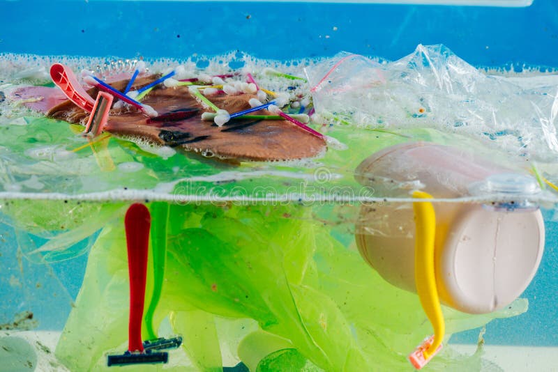 Soapy Muddy Water Being Overloaded with Plastic Trash Stock Photo ...