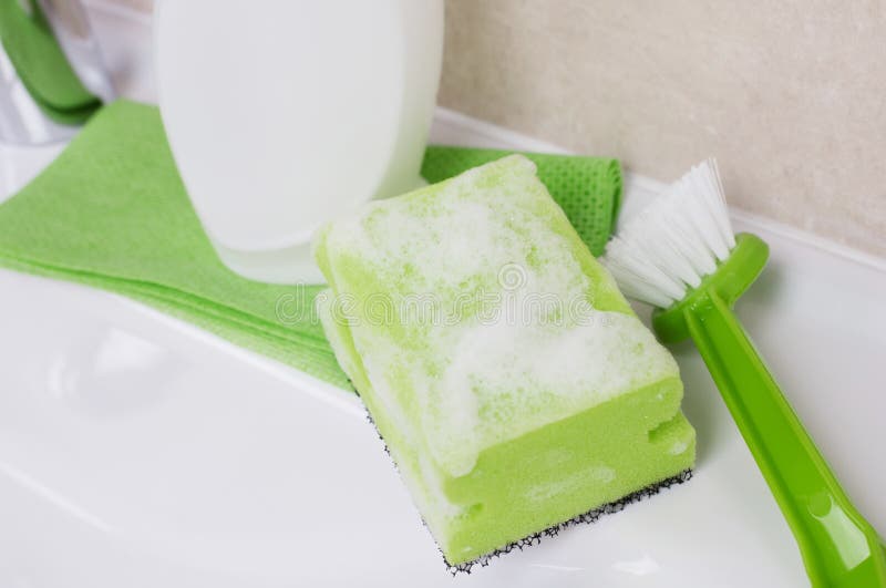 Soapy sponge closeup stock image. Image of supplies - 109086559