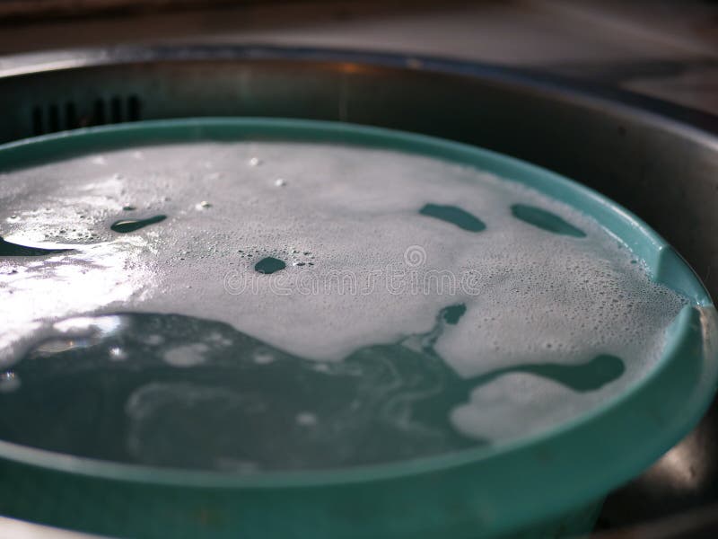Soapy Washing Up Water in a Sink Bowl Stock Photo - Image of indoors ...