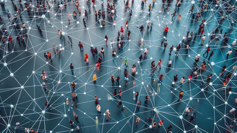 Connected Horizons: Aerial Tapestry of Human Networks Stock ...