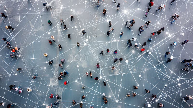Connected Horizons: Aerial Tapestry of Human Networks Stock ...