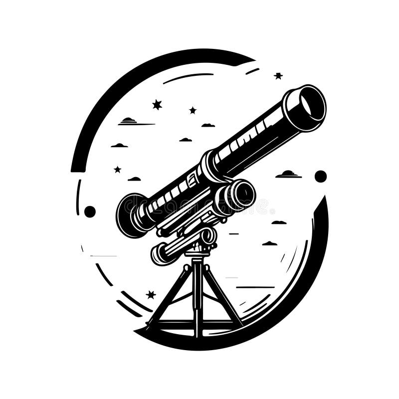 Soar Telescope Icon Hand Draw Black Colour Space Logo Symbol Perfect ...