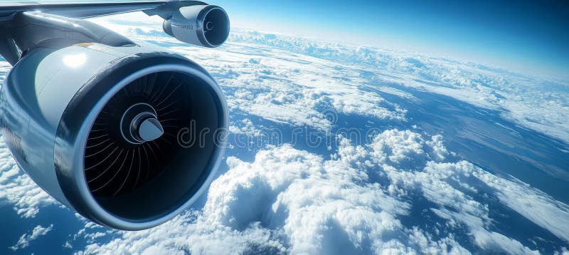 Soaring Above the Clouds, Aircraft S Powerful Turbine Engine Dominates ...