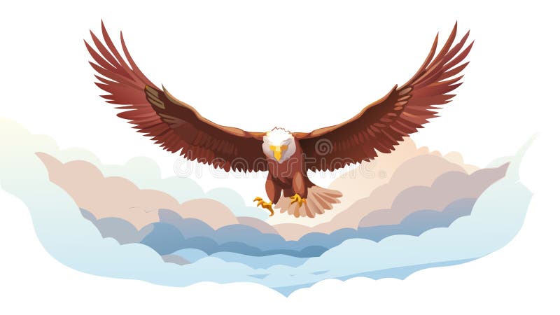 Soaring Bald Eagle: Symbol of Strength Wild Nature, Vector Design ...