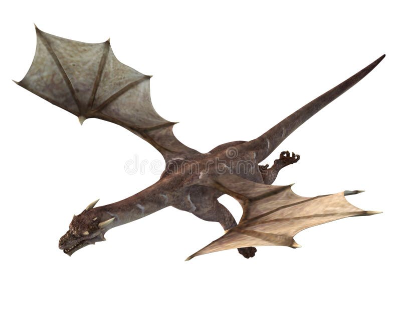 Dragon Soaring - 1 stock illustration. Illustration of isolated - 3488375