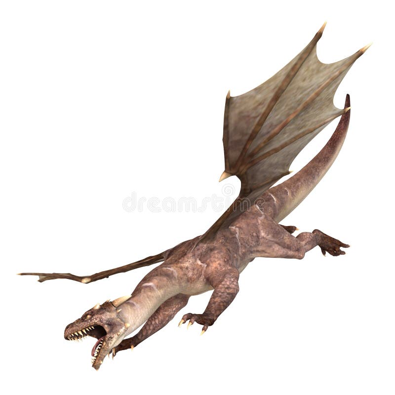 Dragon Soaring - 1 stock illustration. Illustration of isolated - 3488375