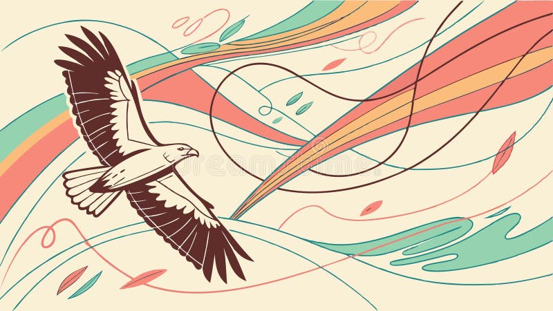 Soaring Eagle with Dynamic Abstract Lines of Motion Vector Design ...