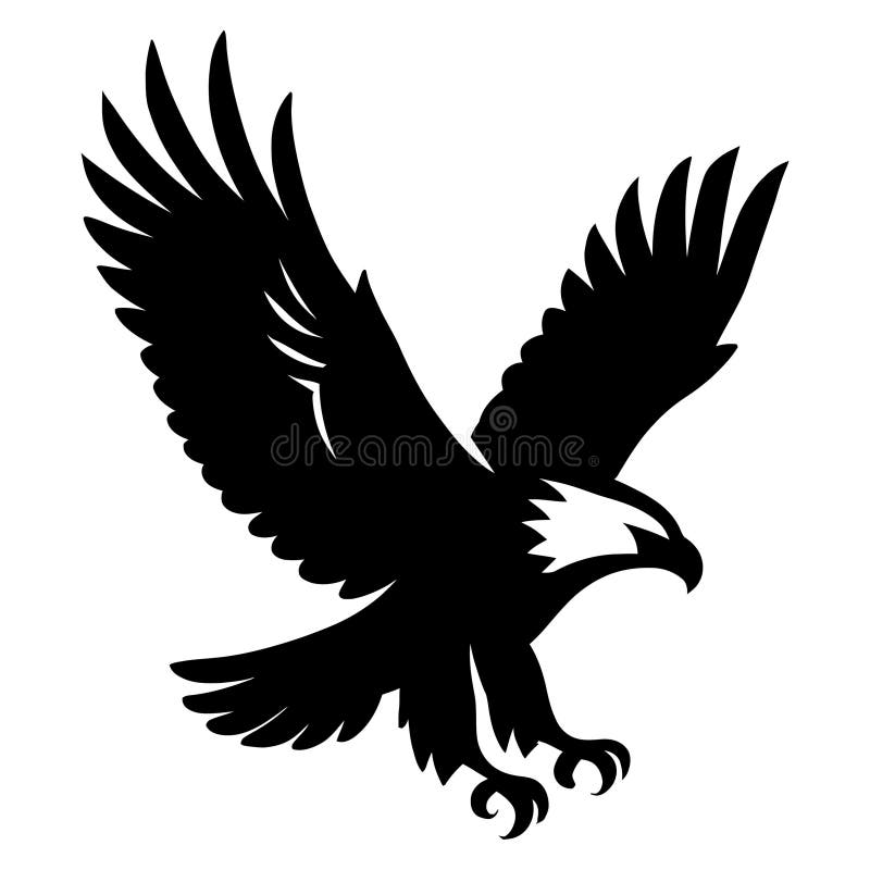 Soaring Eagle Silhouette Bird. Vector: Ideal for Use As a Tattoo, Icon ...