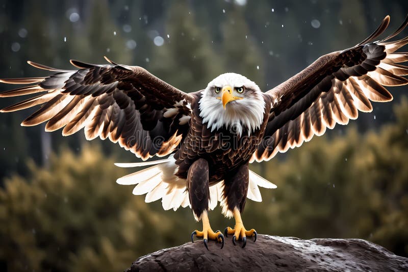 A soaring eagle in a storm stock illustration. Illustration of program ...
