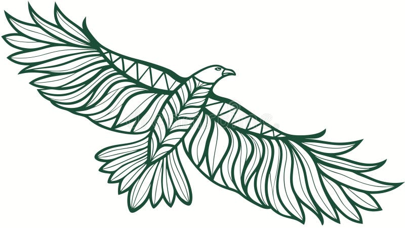 Soaring Eagle in a Stylized Line Art Design Vector Design Generative AI ...