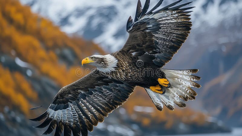 Soaring Eagles in Dynamic Flight Stock Illustration - Illustration of ...