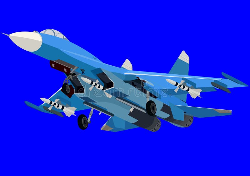 Modern fighter-interceptor stock vector. Illustration of weapons - 17669052