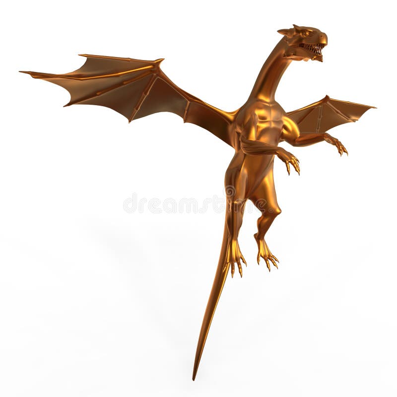 Dragon Soaring - 1 stock illustration. Illustration of isolated - 3488375