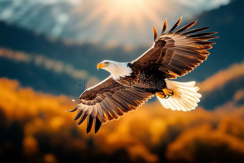 182 Bald Eagle Soaring Sky Outstretched Wings Stock Photos - Free ...