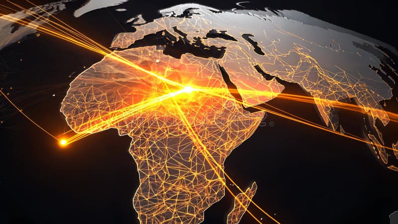 Soaring Jet Infrastructure Above Global Map, Showing Interconnected ...