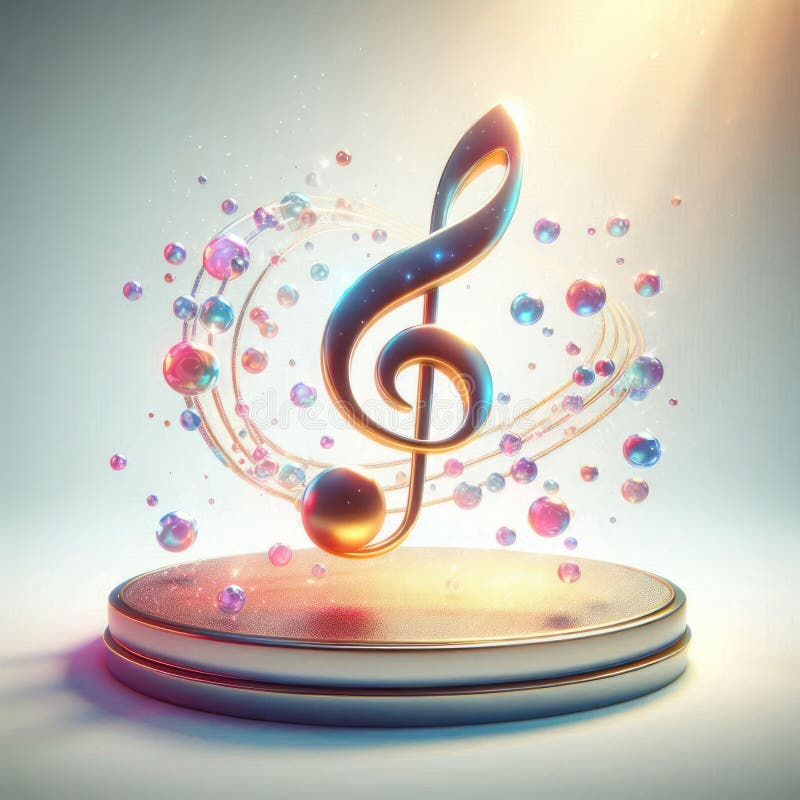 A Soaring Musical Note in a Magical Glow. Stock Image - Image of ...