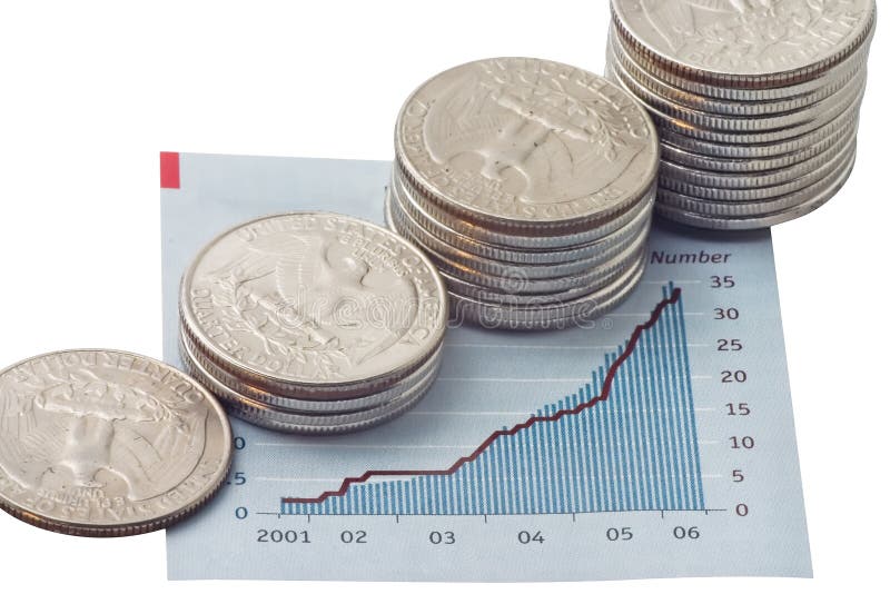 Soaring profits stock image. Image of coins, chart, earnings - 2142593