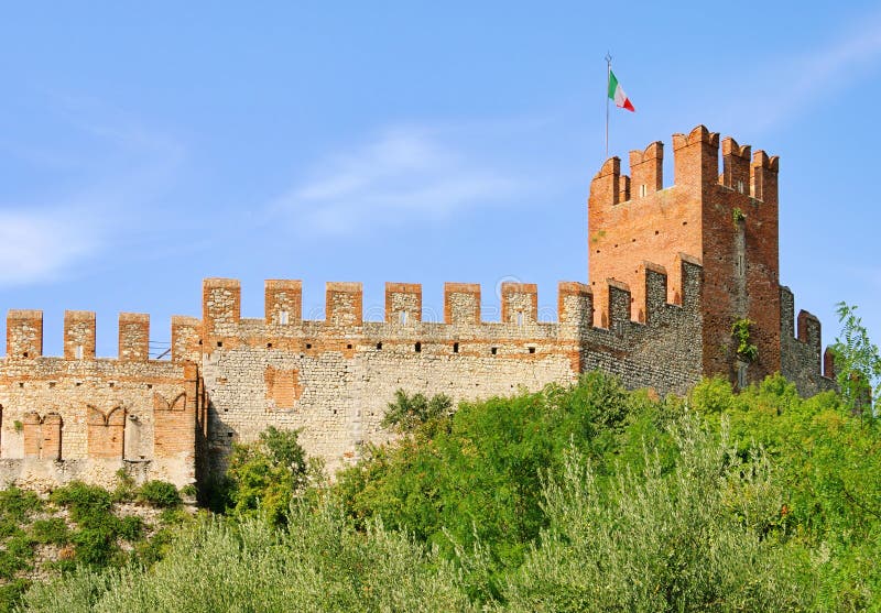Soave Verona Italy Ancient Castle With Medieval Walls Stock Photo ...