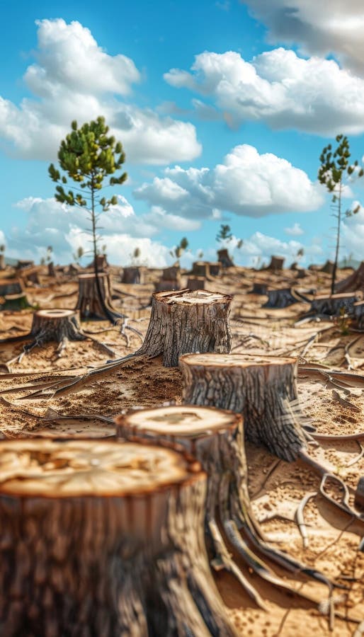 A Sobering Depiction of Deforestation and Desertification Tree Stumps ...
