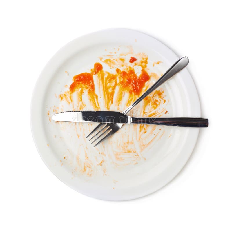 Restos De Comida Con Salsa De Naranja Aislados Imagen de archivo ...