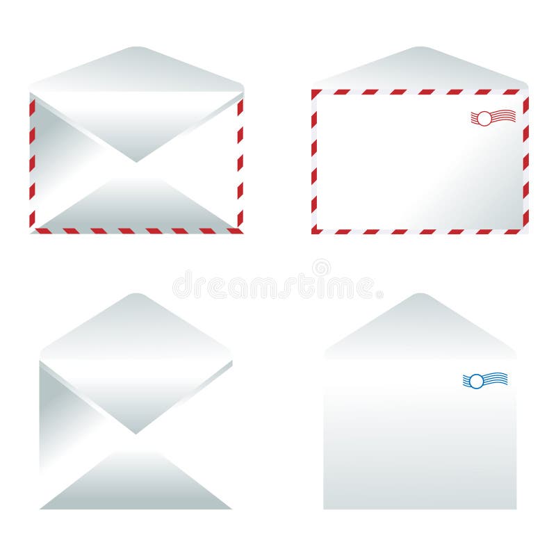 Fije De Sobres En Blanco Plantilla Del Sobre Del Vector Para Su Diseño ...