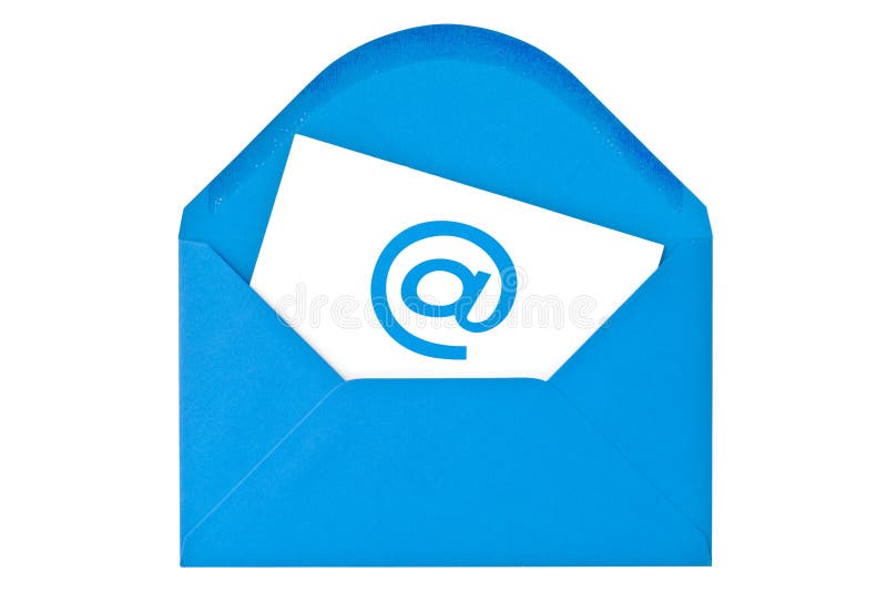 Sobre Azul Con Símbolo Del Email Imagen de archivo - Imagen de servicio ...
