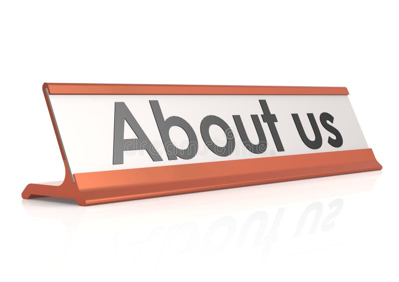 Sobre Nosotros Etiqueta De La Tabla Stock de ilustración - Ilustración ...