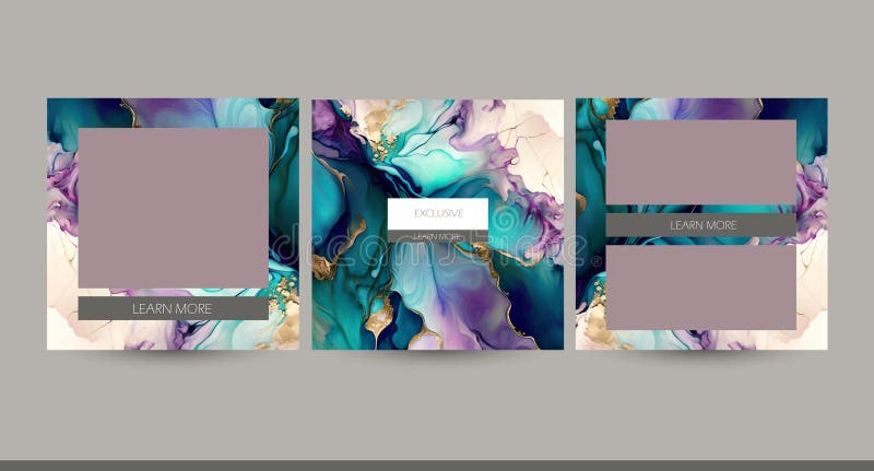 Abstract Luxury Paint Marble Ink Texture. Instagram Social Media Post ...