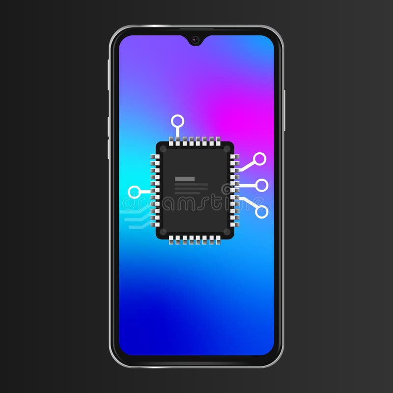 Soc System On A Chip Smartphone Cpu Microprocessor Vector Stock Vector Illustration Of Board