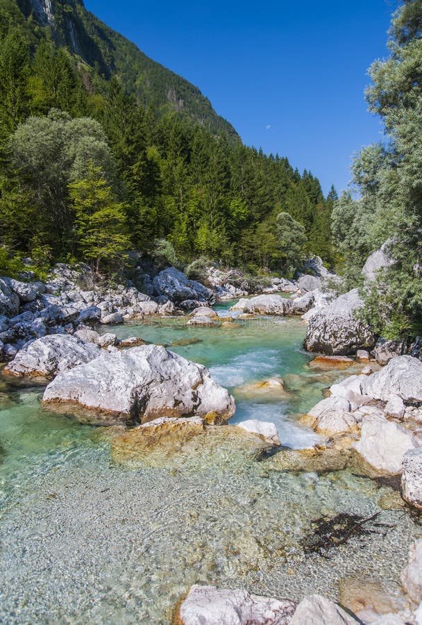 Rocks in Isonzo River Near Trenta, Slovenia Stock Photo - Image of ...