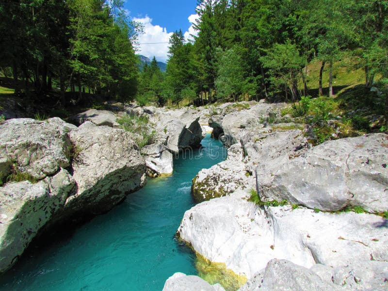 Soca River at the Small Soca Gorge Stock Photo - Image of landscape ...