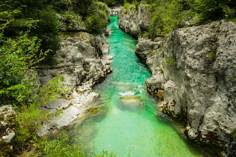 Emerald Waters of Soca River, are the Rafting Paradise Stock Photo ...