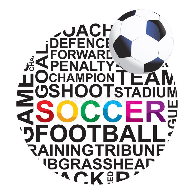 Soccer word cloud stock vector. Illustration of abstract - 16163292