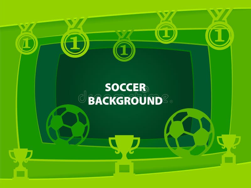 Soccer Abstract Background with Paper Cut Shapes Stock Vector ...