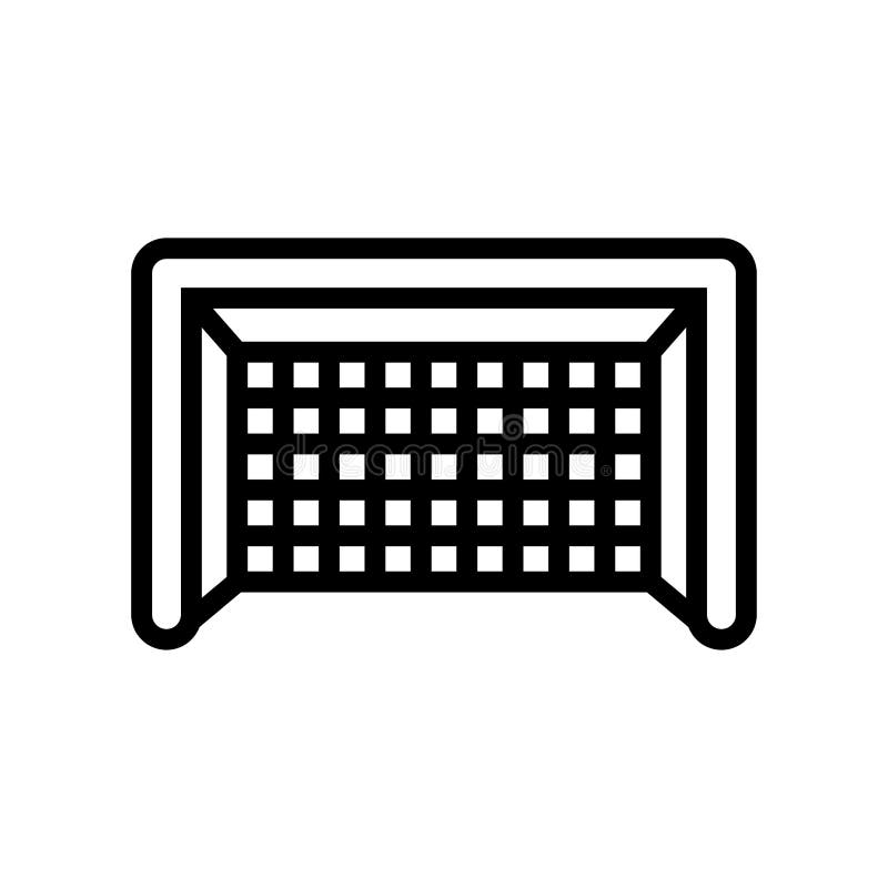 Soccer Goal on Playfield Frontview Symbol in Black and White Stock ...