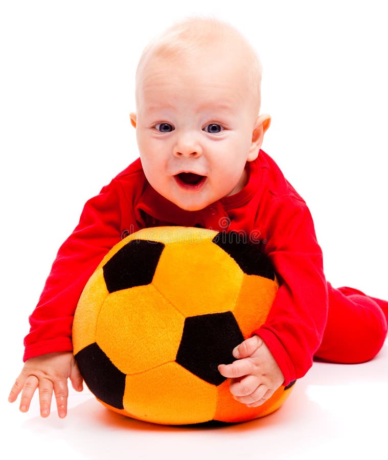 Young Girl Playing Football in the Garden Stock Photo - Image of grass ...
