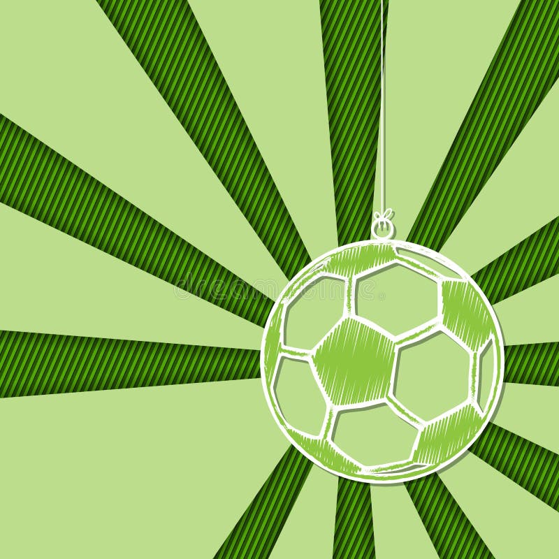 Soccer Background with Hanging Ball Label Stock Vector - Illustration ...