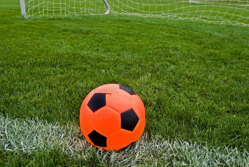 Orange Soccer Ball stock photo. Image of summer, vivid - 14658164