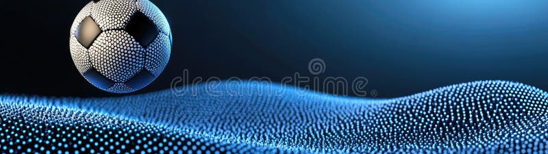 Soccer Ball Rises Over Digital Blue Wave Stock Image - Image of dynamic ...