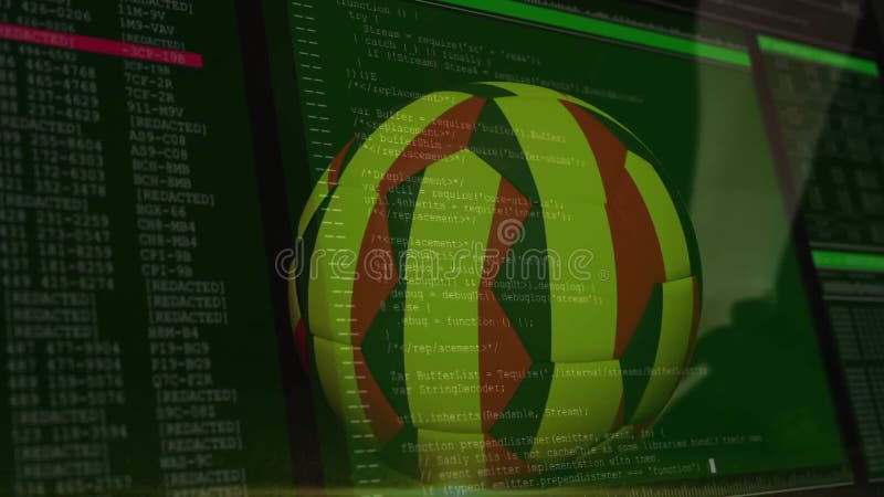 Soccer Ball Animation Over Computer Screen Displaying Code and Data Stock Footage - Video of ...