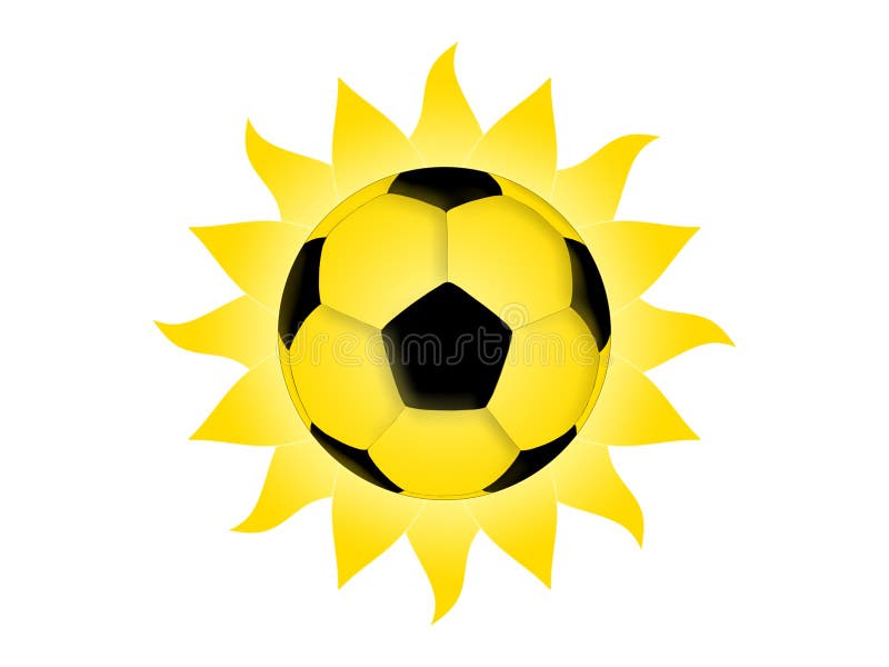 Soccer ball as the Sun stock illustration. Illustration of surface ...